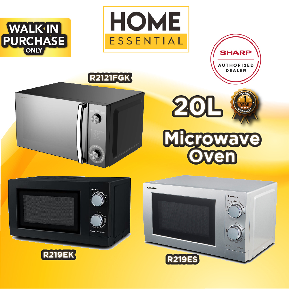 Sharp 20L Mechanical Dial Flatbed Microwave Oven R2121FGK | 2-Way ...