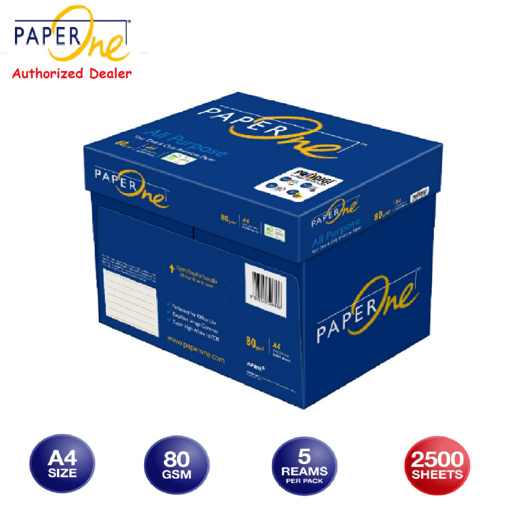 PaperOne A4 80gsm All Purpose 2500 Sheets per Box (5 reams/ Box ...