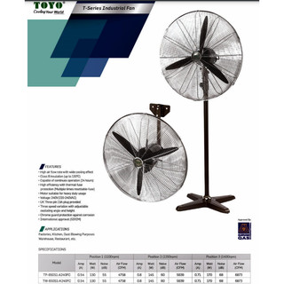 TOYO Industrial Stand / Wall Fan 25" 130/170W 1400RPM - hse | Shopee ...