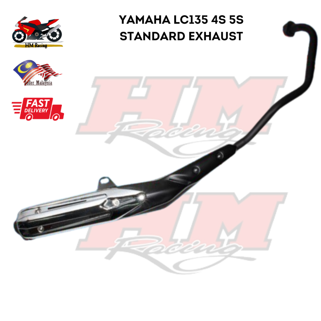 YAMAHA LC135 4S 5S V1 V2 OEM STANDARD EXHAUST // EKZOS EXZOS STD ...