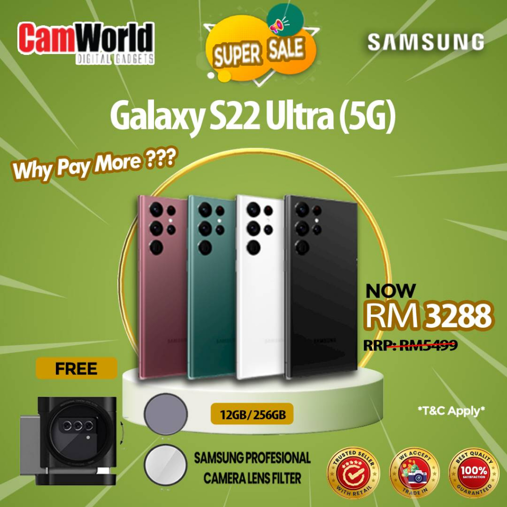 Samsung Galaxy S22 Ultra 5G ( SM-S908 ) ( 12GB + 256GB ) With Filter | Shopee Malaysia