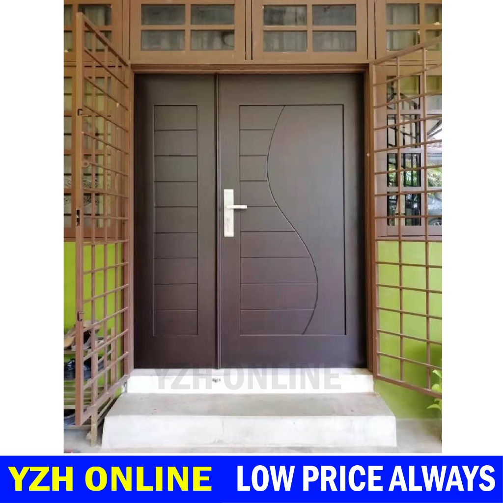 Pintu Utama Kembar 48 x 83 Solid Timber Core Main Door, Moist & Crack ...