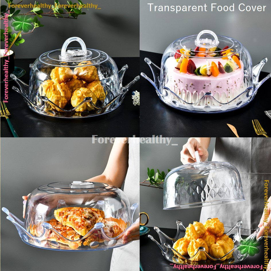 Dustproof Cake Food Cover Display Fruit Plate Transparent Bread Dried ...