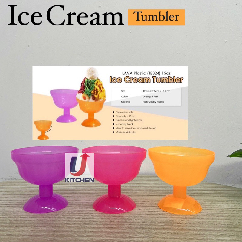 LAVA 15oz 444ml Transparent Ice Cream Cup Tumbler / Cawan ABC Cendol ...