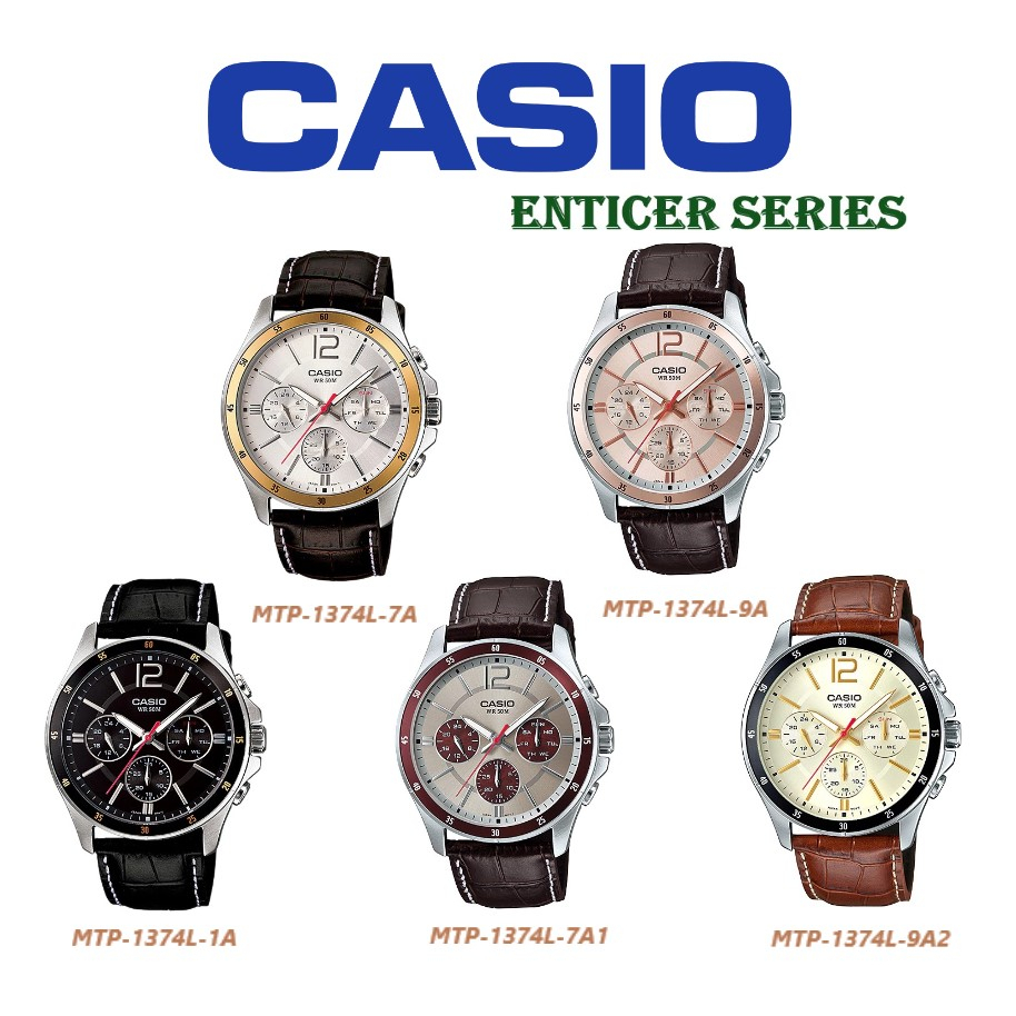 Casio Series Luxury Leather Men Watch MTP-1374L | Shopee Malaysia