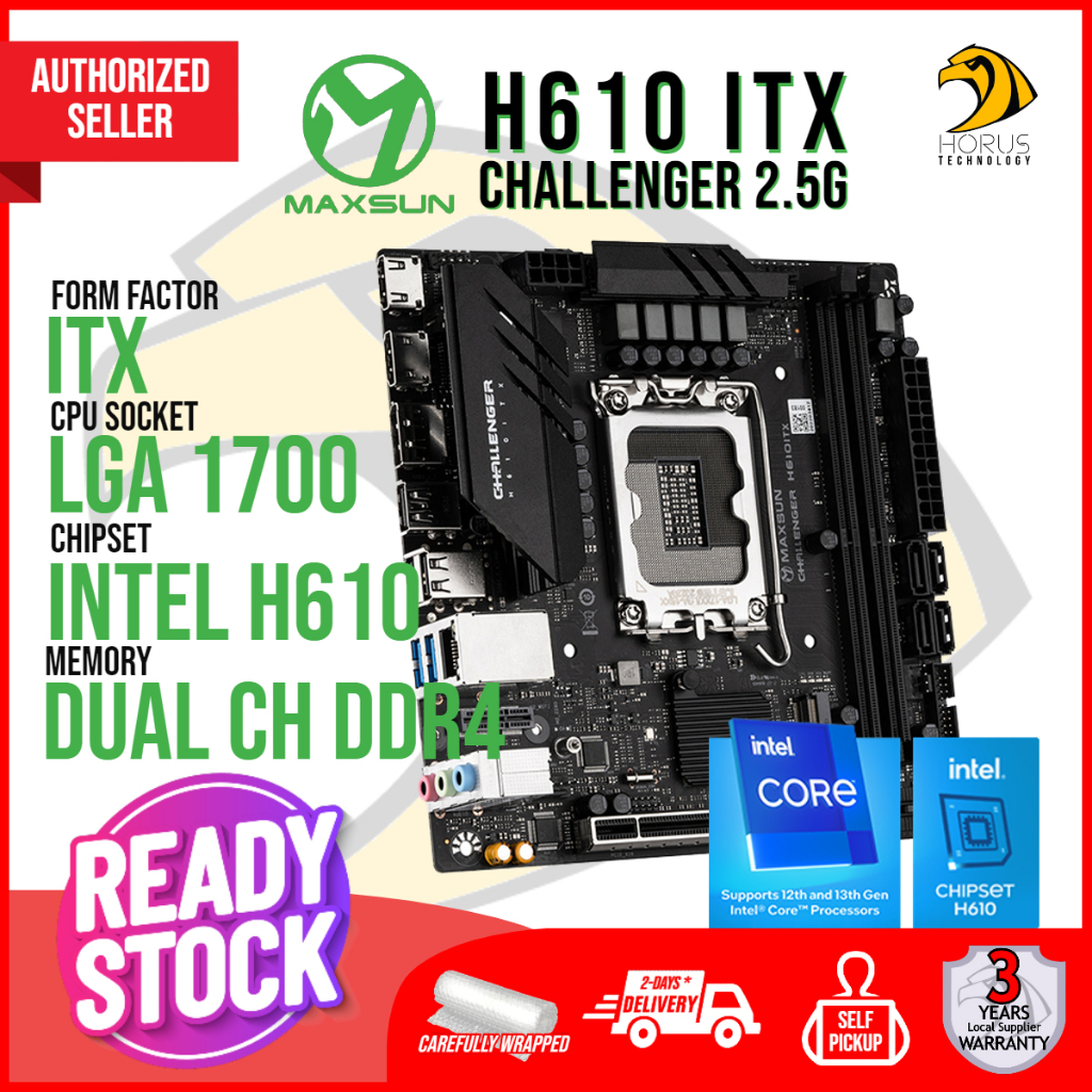 MAXSUN Challenger H610 2.5G ITX Form LGA1700 Motherboard | Shopee Malaysia