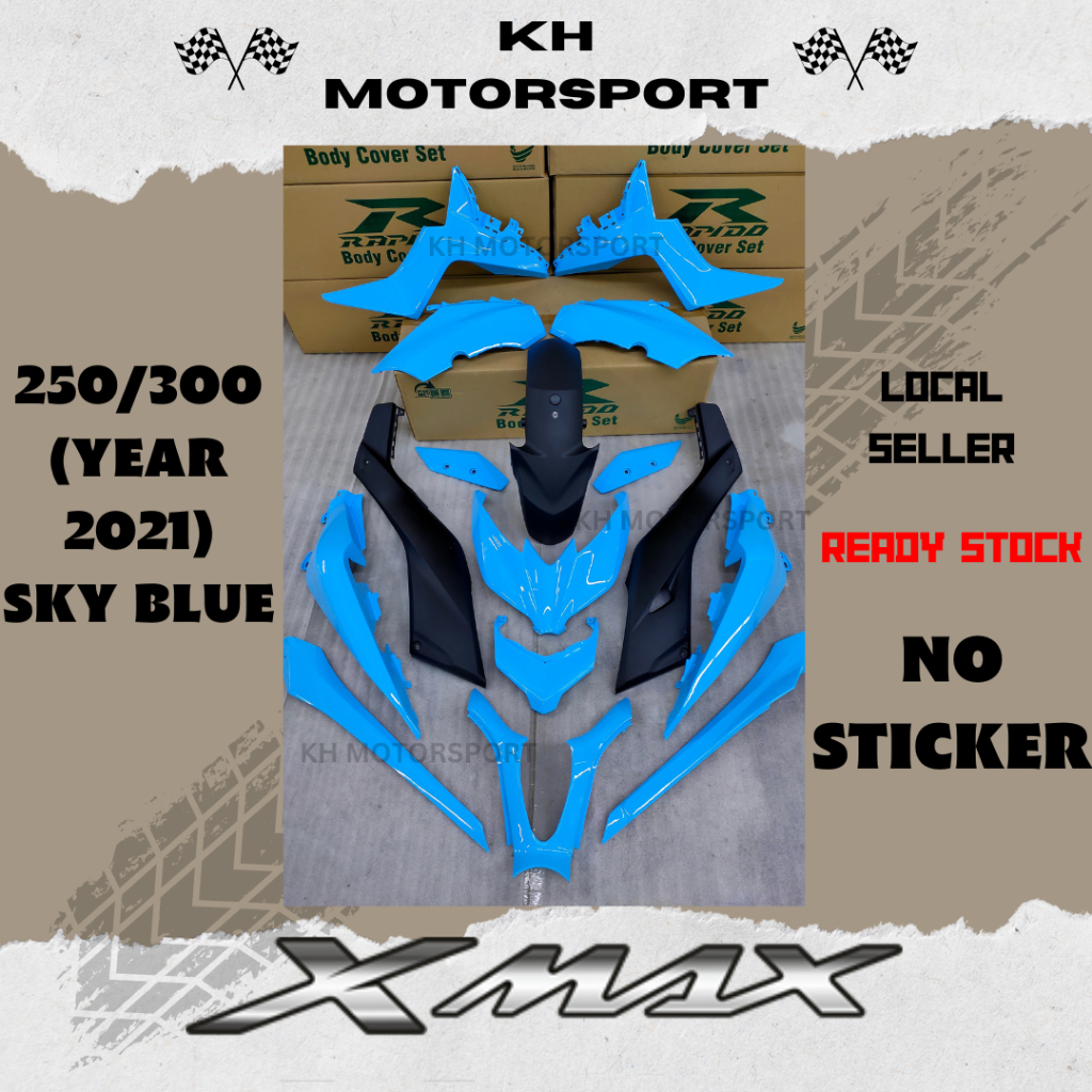 YAMAHA XMAX 250/300 (YEAR 2021) SKY BLUE COVERSET (NO STICKER/AIRBRUSH ...