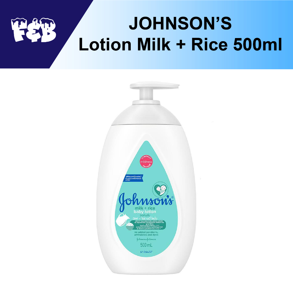 Johnson's Lotion Milk + Rice 500ml | Shopee Malaysia