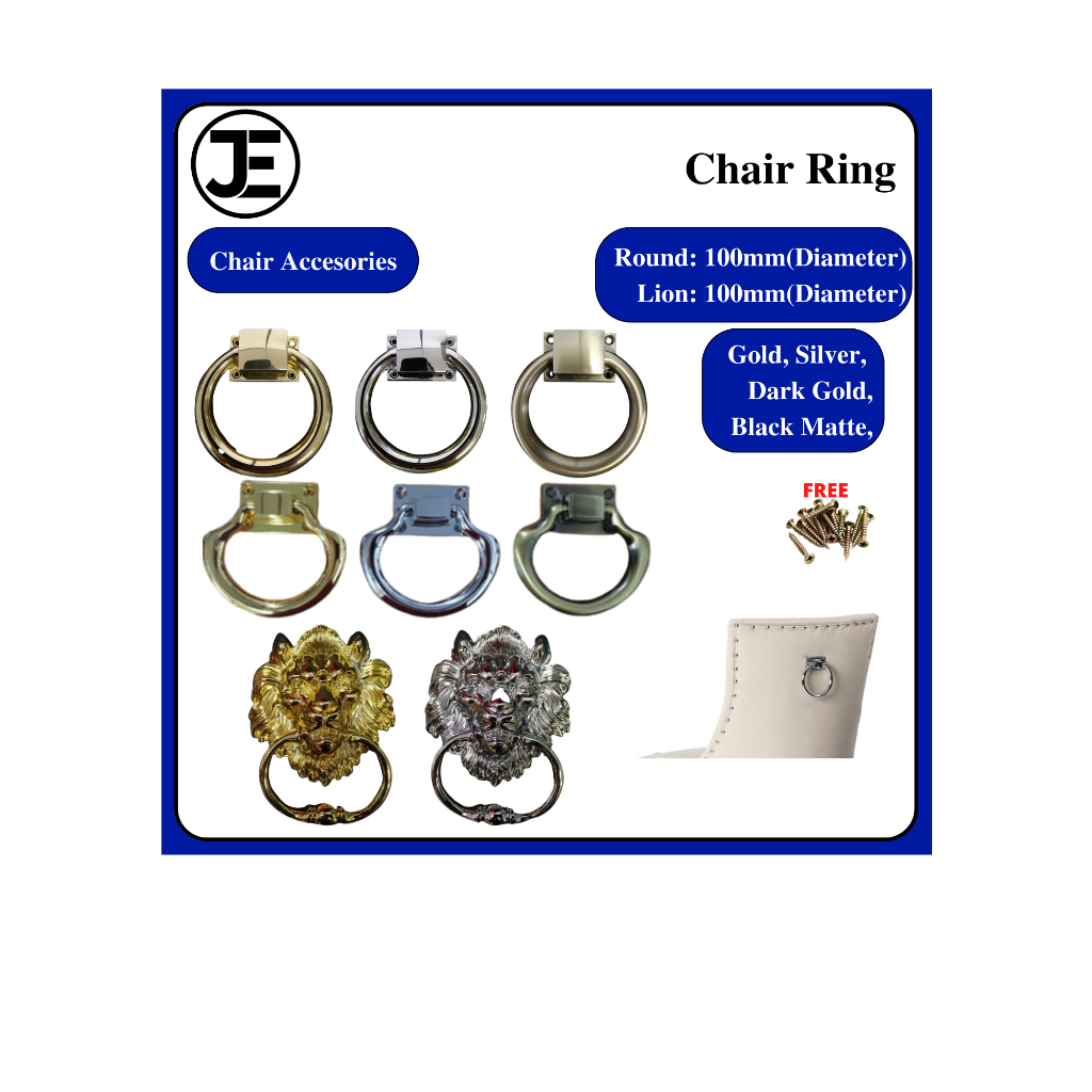 Ring Silver Gold Dining Chair Pull Steel Kerusi Ring Tarik (Silver/Gold ...