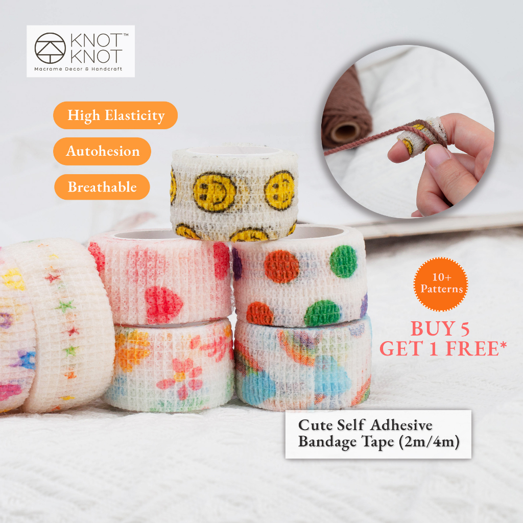 2.5cm*2m/4m Self Adhesive Bandage Tape Finger Wrap Craft Sport School ...