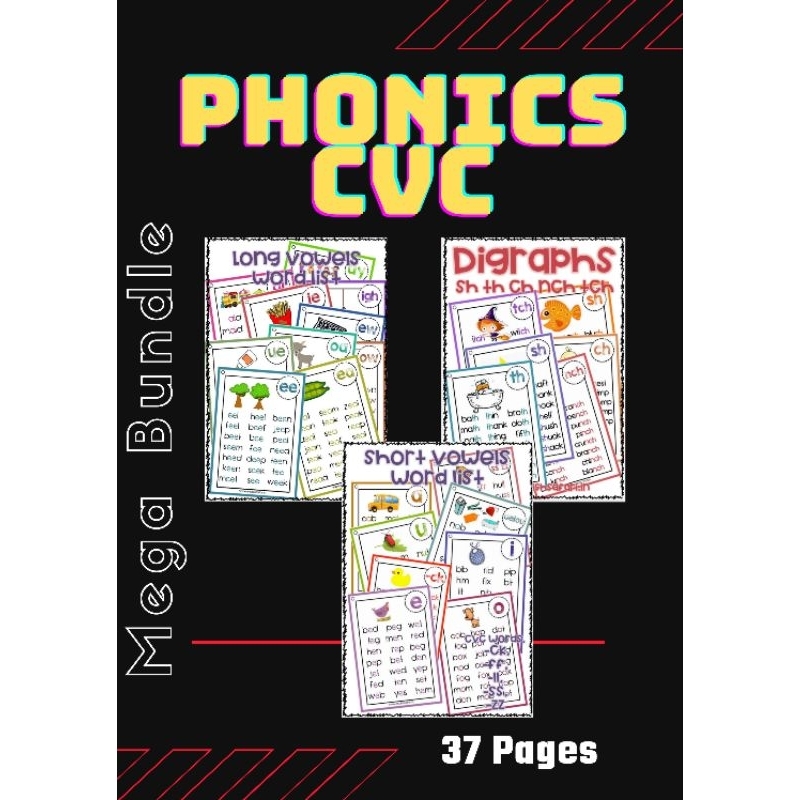 Phonics CVC Pack Bundle🌻[040][PDF]🌻 37 Pages/Kindergarten/Grade123🌻 ...