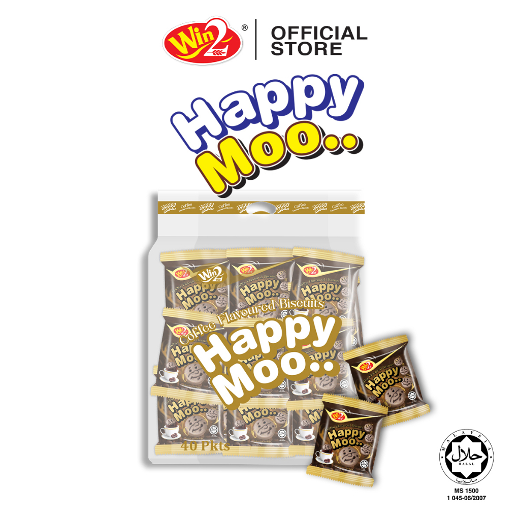 Win Win Happy Moo Coffee Flavoured Biscuits (320g/8g x 40 Packs) | Shopee Malaysia
