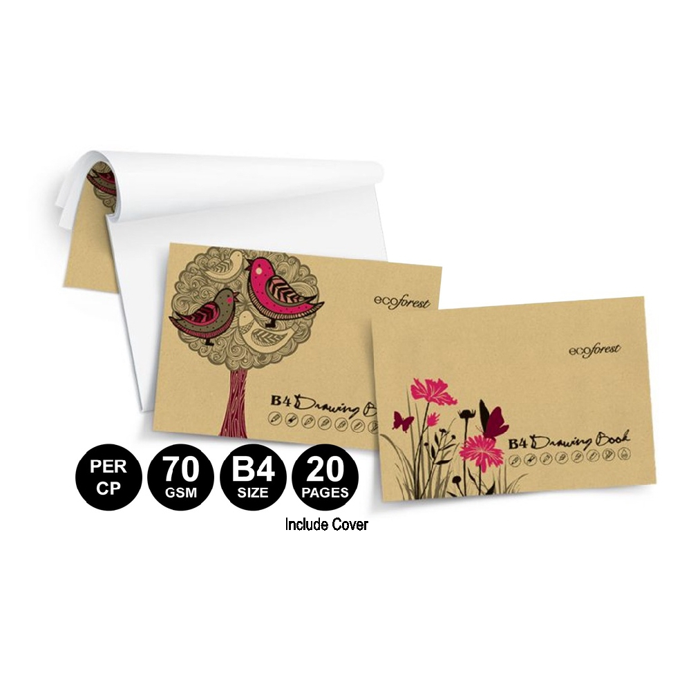 Campap Ecoforest 70gsm B4 Size Kraft Cover Drawing Book - 20 Pages ...