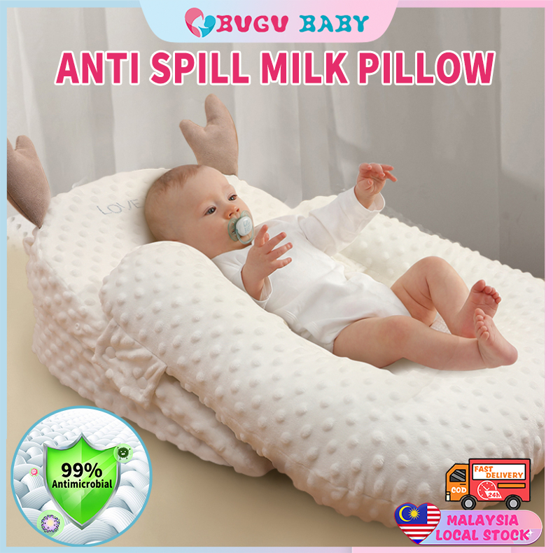 Baby pillow anti-spill milk pillow Adjustable angle Newborn Head ...