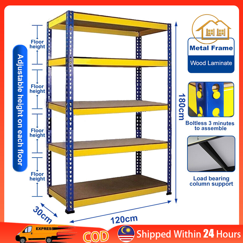 LI- Boltless Rack 4/5 Tier Adjustabl rack Rak Store Value Rack Rak Besi ...