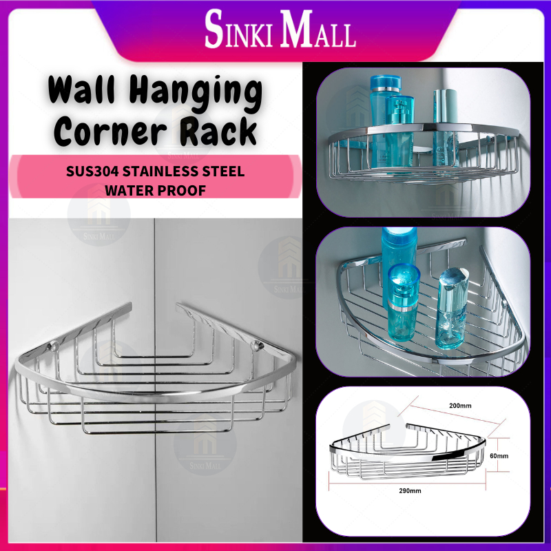 SUS304 Stainless Steel Wall Mounted Bathroom Shelf Toilet Storage Rack ...