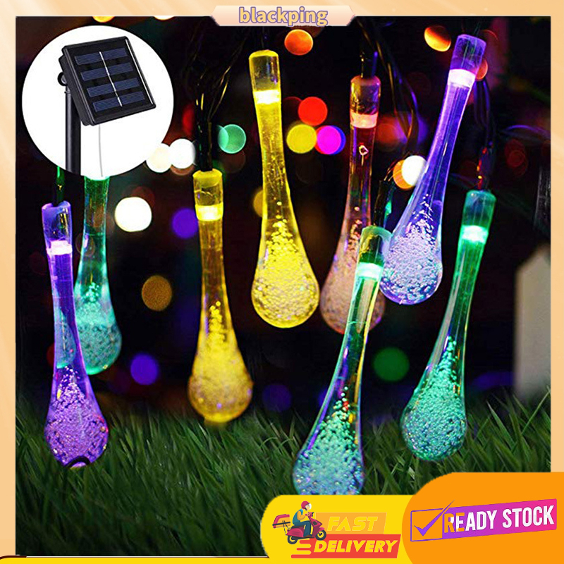 LED Water Drop Solar String Lights Outdoor Waterproof Garden Patio ...