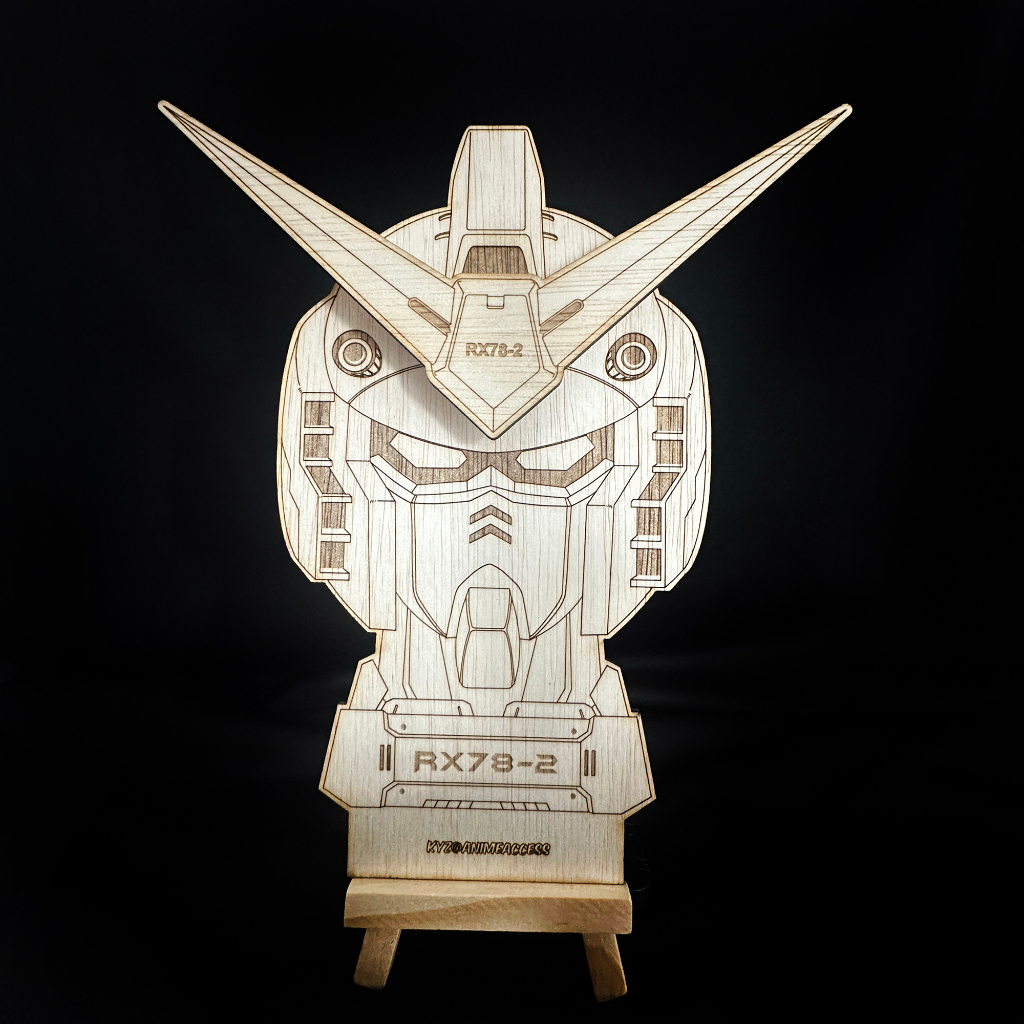 Gundam RX78-2 Head Original Premium Wood Laser Engrave Deco Craft ...