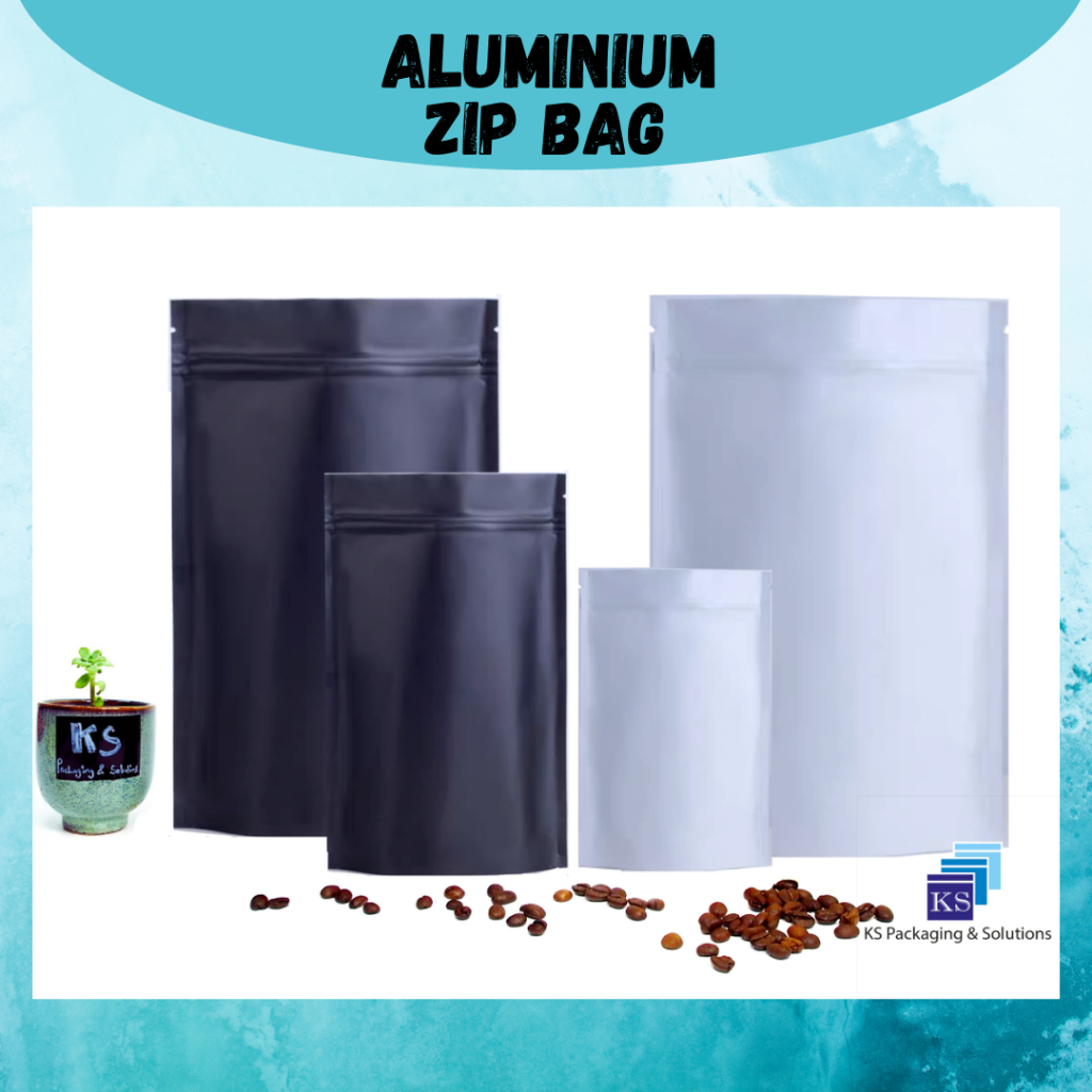 (50pcs) Aluminium Zip Lock Bag/ Aluminium Zip Bag/ Aluminium Pouch ...