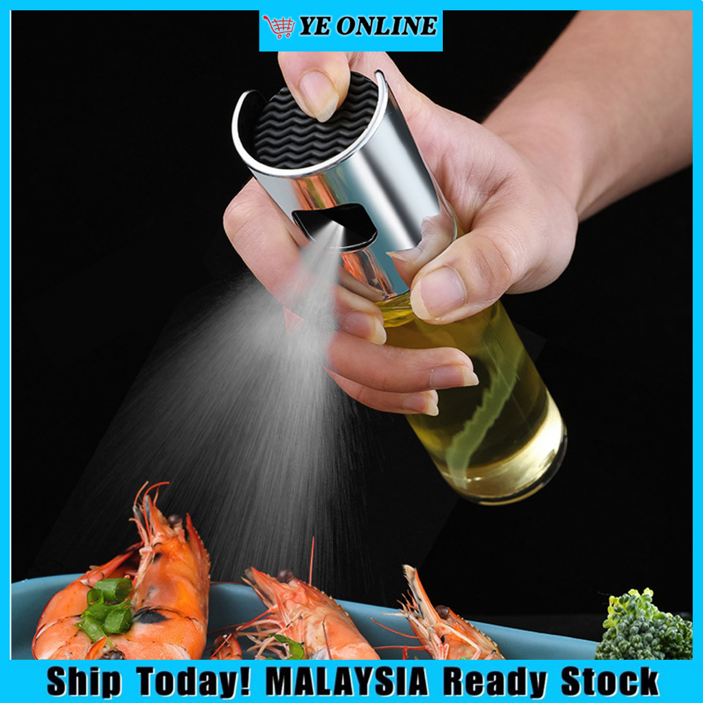 Oil Spray Bottle Grill Food Mist Sprayer Condiment Liquid Glass Bottles ...