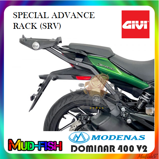 GIVI SPECIAL ADVANCE RACK MODENAS DOMINAR 400 V2 NEW BOX MONORACK (SRV ...
