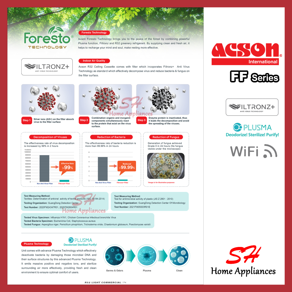 ACSON R32 Non-Inverter Ceiling Cassette Air-Conditioner FF SERIES 2HP 2 ...
