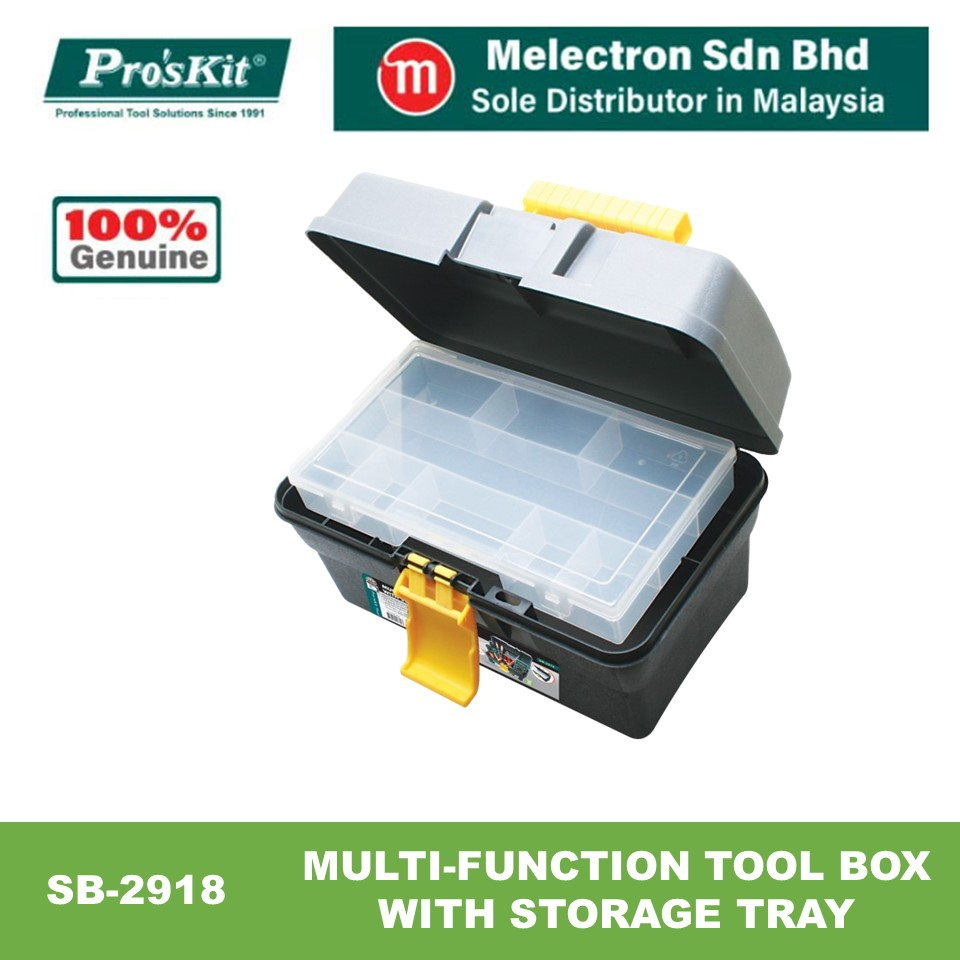 Pro'sKit SB-2918 Multi-Function Tool Box With Removable Storage Tray ...