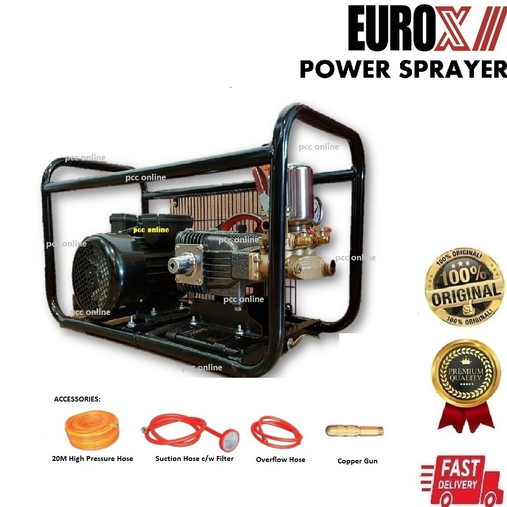EUROX PPQ4504S|PPQ4504 Power Sprayer Plunger Pump 3HP With Motor Set ...