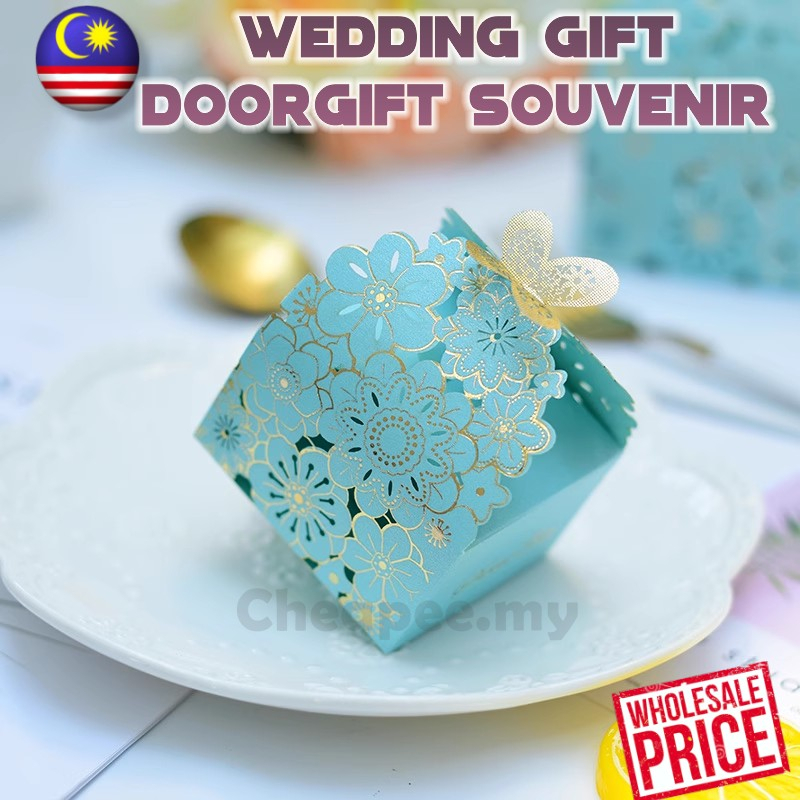 Tiffany Blue Hollow Petals Butterfly Wedding Giftbox/Doorgift/Candy box ...