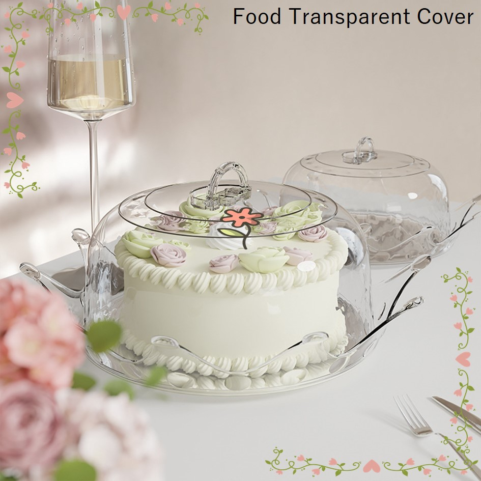 Dustproof Cake Food Cover Display Fruit Plate Transparent Bread Dried ...