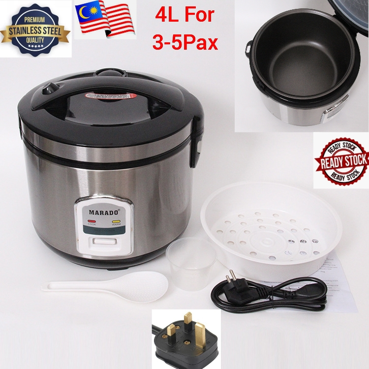 Stainless Steel Non Stick Rice Cooker with Steamer (700W, 10 Cups Rice ...