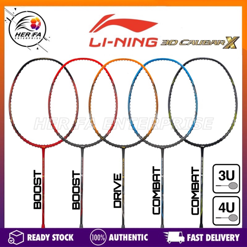LI-NING 3D Calibar X Boost / Drive / Combat Badminton Racket 3US1 4US1 ...