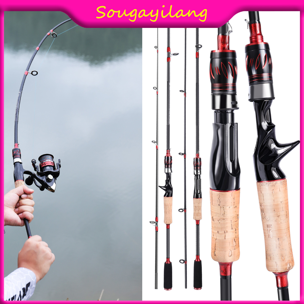 Sougayilang 2 Sections Spinning/Casting Carbon Fiber Fishing Rod With EVA Handles For Saltwater ...