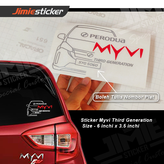 Sticker Kereta Myvi Custom Nombor Plat, [Oracal High Quality] | Shopee ...