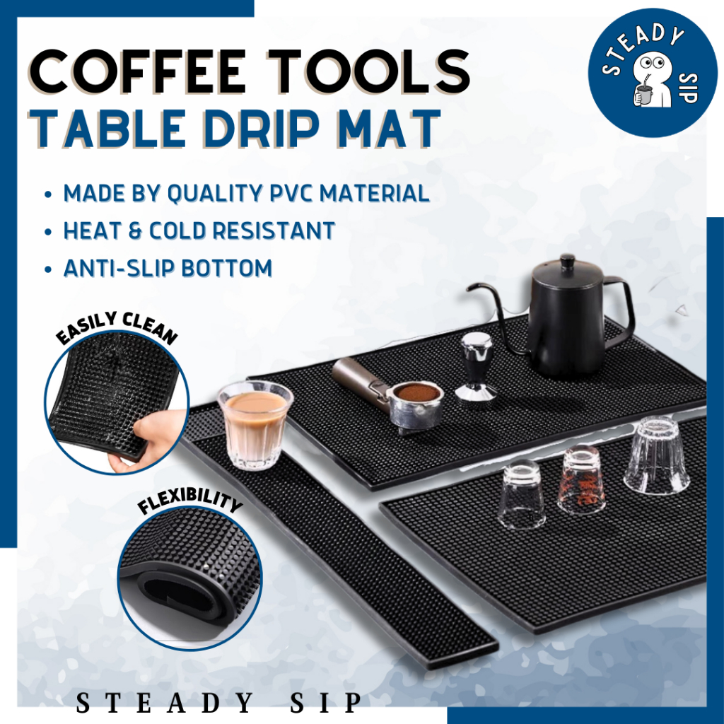 SteadySip Coffee Espresso Barista Drip Mat Rubber Drip Non-slip Bar Mat ...