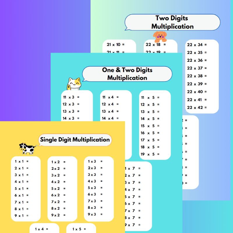 Printable Mathematics Multiplication Exercise Worksheet | Shopee Malaysia
