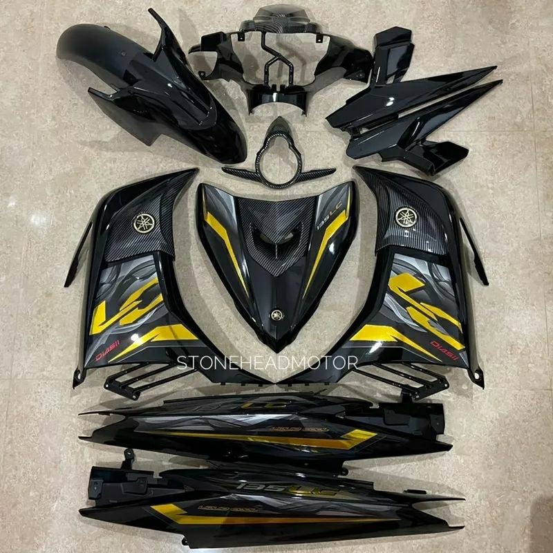 COVERSET 135LC BLACK CHROME SILVER CHROME FLAMES | Shopee Malaysia