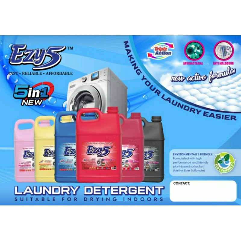 Sabun ezy5 Atau Dozee basuh baju wangi sangat dan jimat 5 in 1 mewangi ...