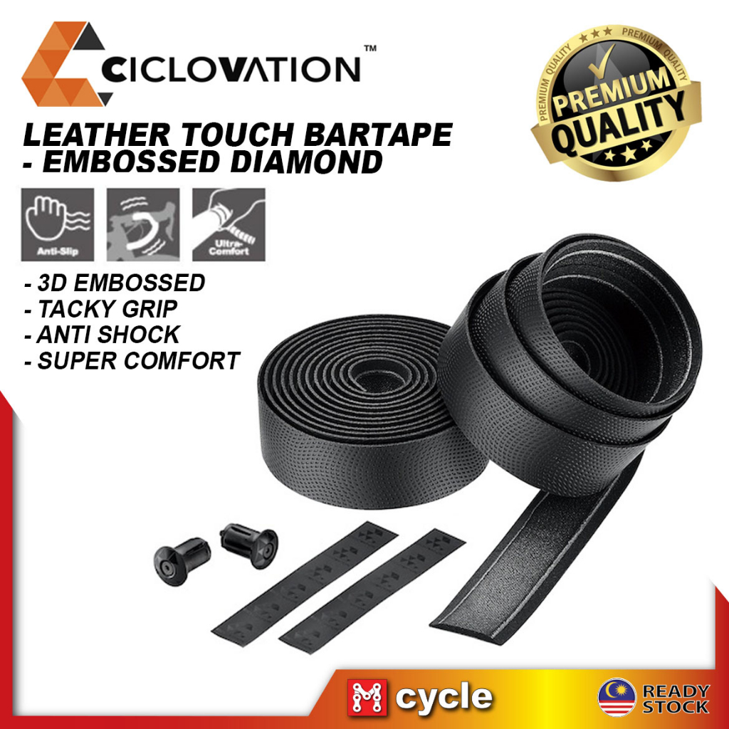 CICLOVATION Leather Touch Embossed Diamond Bartape Advanced Road Bike ...