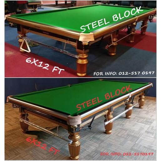 STEEL BLOCK SNOOKER TABLE 6X12 FT | Shopee Malaysia