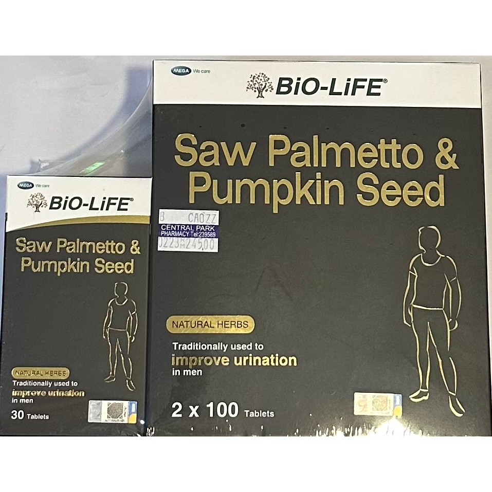 BiO-LiFE Saw Palmetto & Pumpkin Seed 2x100 Tablets +30 tablets | Shopee ...