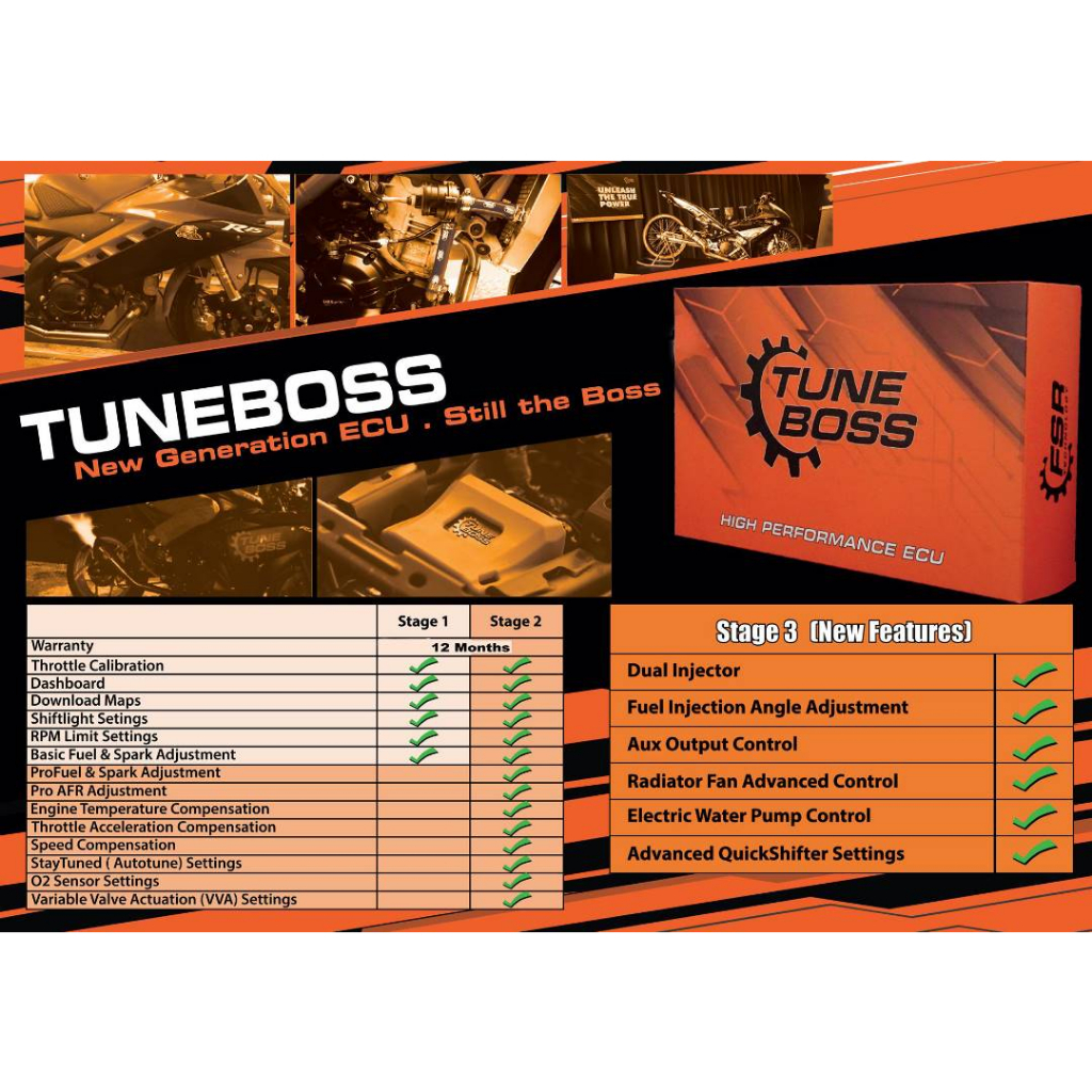 ECU TUNEBOSS TUNE BOSS Y15 V1, Y15 V2, FZ150i 2016, LC135 Fi, MT15, Y16 ...
