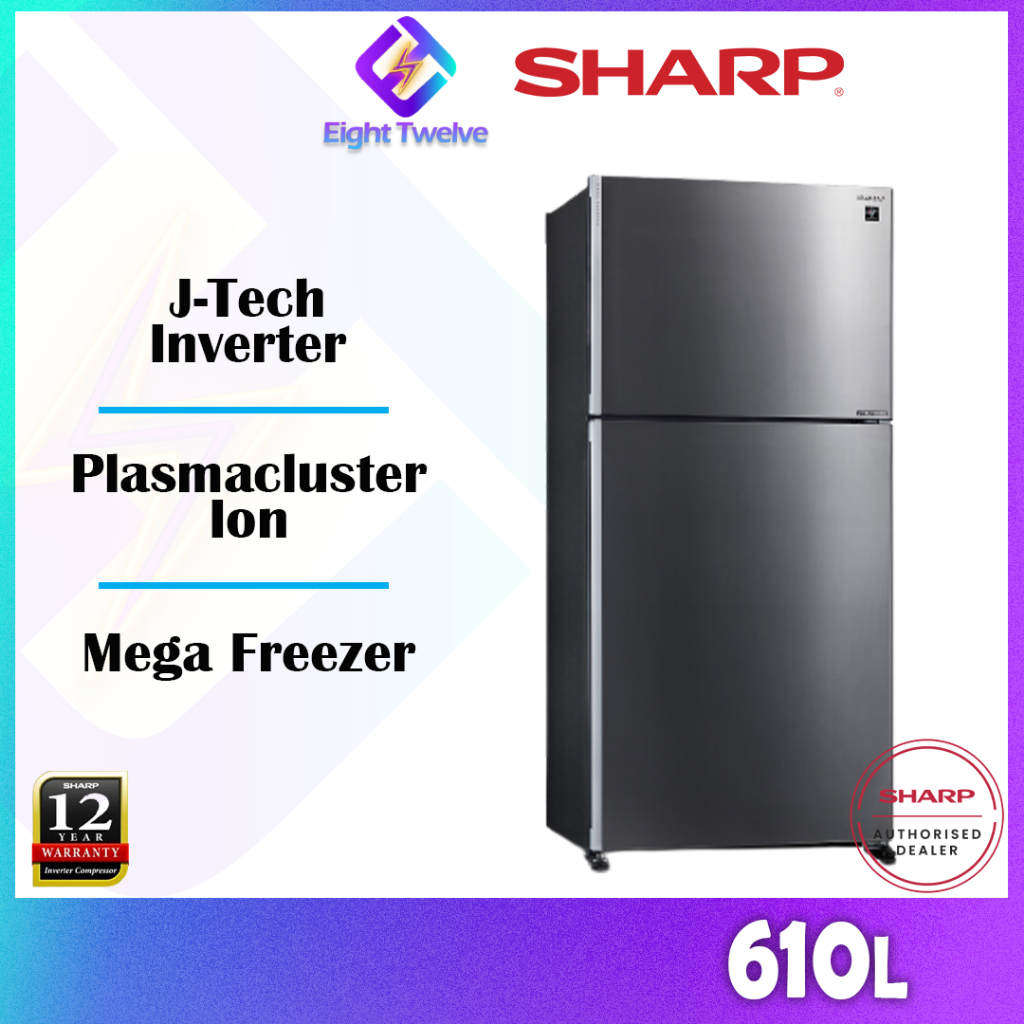 [FREE DELIVERY] SHARP Inverter 2 Door Refrigerator | Peti Sejuk | 610L ...