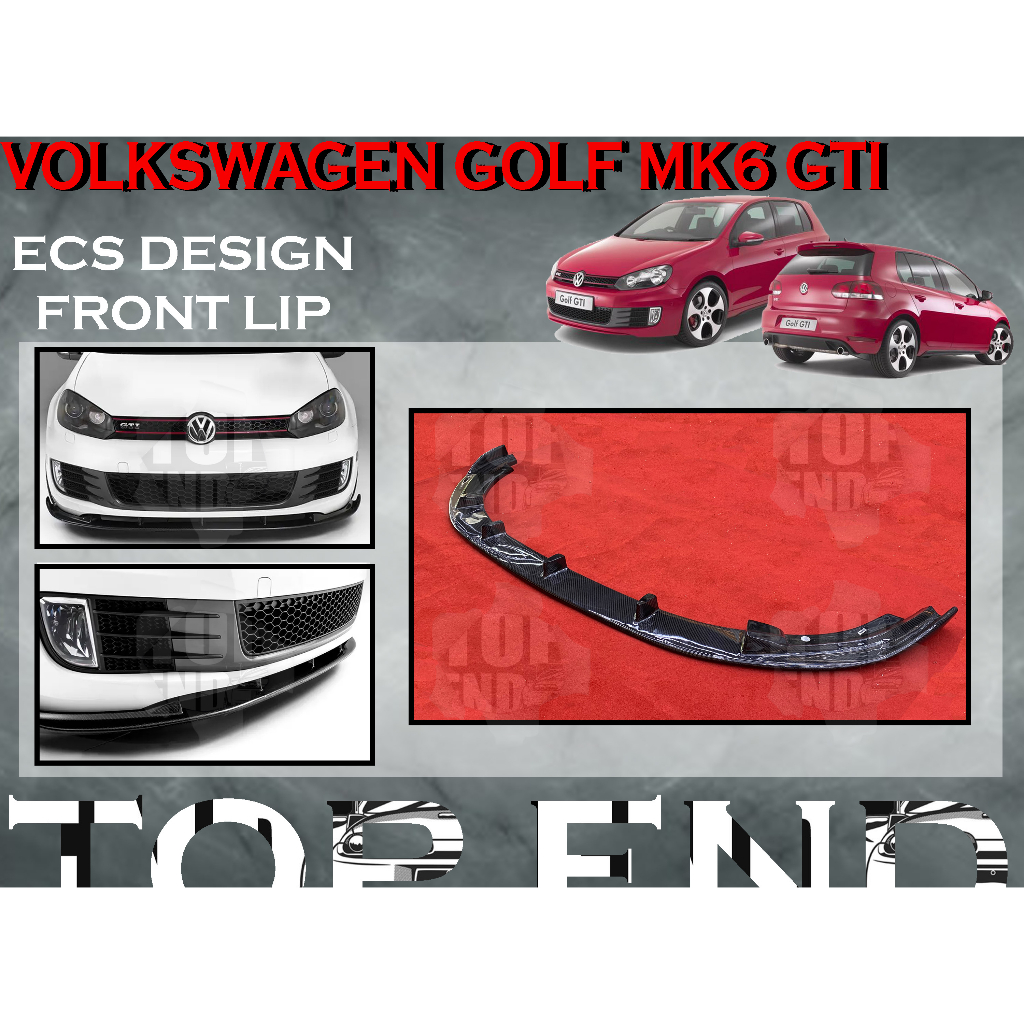 VOLKSWAGEN GOLF MK 6 GTI ECS DESIGN FRONT LIP GTI SKIRT LIP BUMBER LIP ...