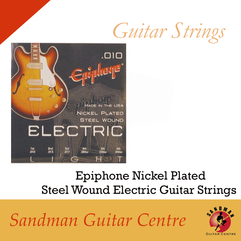 Epiphone Nickel Plated Steel Wound Electric Guitar Strings (1 set ...