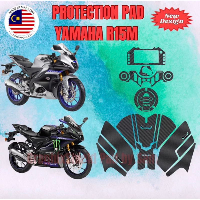 Yamaha R15M/R15V4 Tank pad/Speedometer pad/Crown pad/Fuel cap pad/Side ...