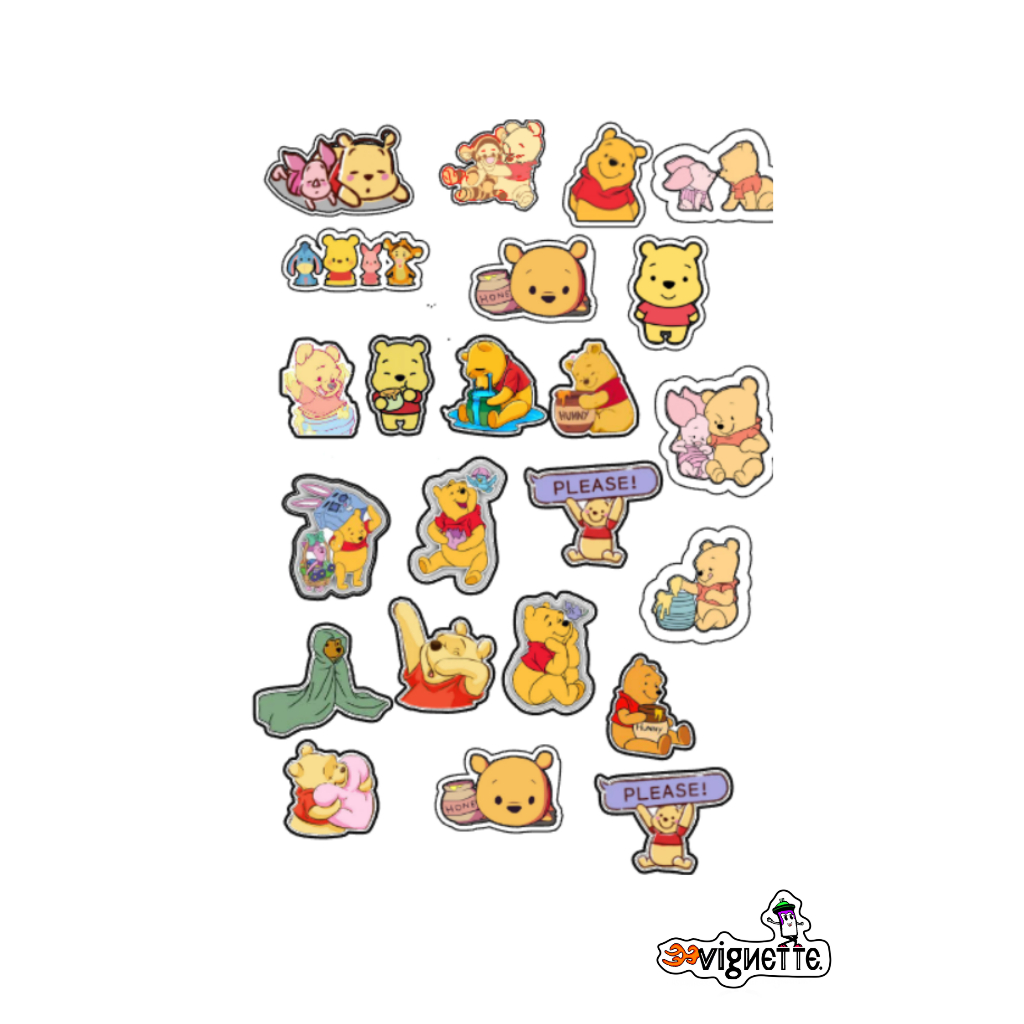 Cute Winnie The Pooh High Quality Stickers (20 pcs) | Shopee Malaysia
