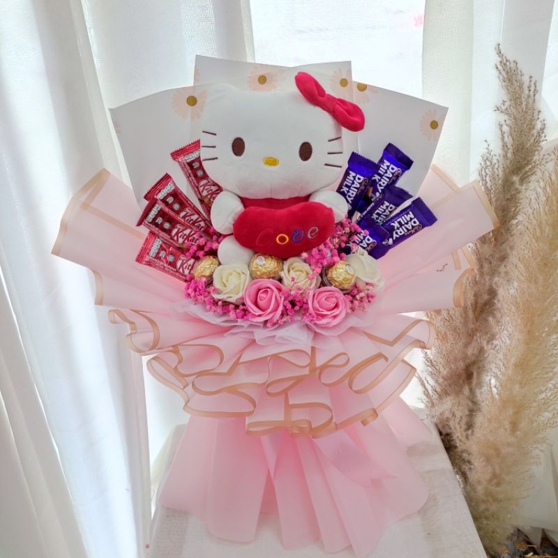 Hello Kitty Chocolate Bouquet Soap Roses Bunga Sabun Kit Kat Cadbury ...