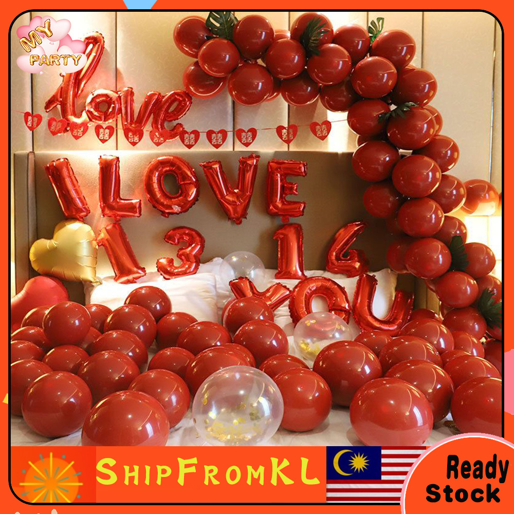10 inch 10/30pcs pomegranate red balloon proposal confession wedding ...