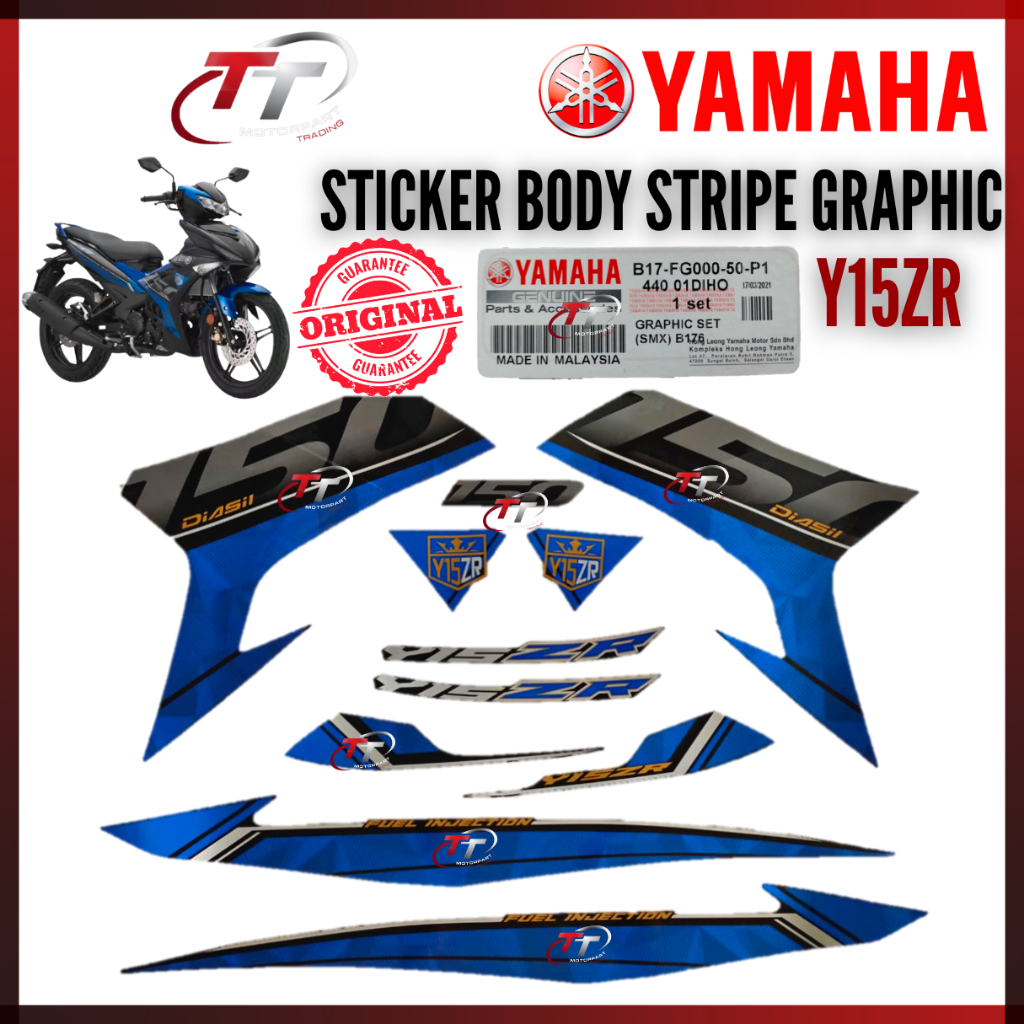 100% ORIGINAL YAMAHA Y15ZR V2 Y15 ZR YSUKU STICKER BODY STRIPE GRAPHIC ...